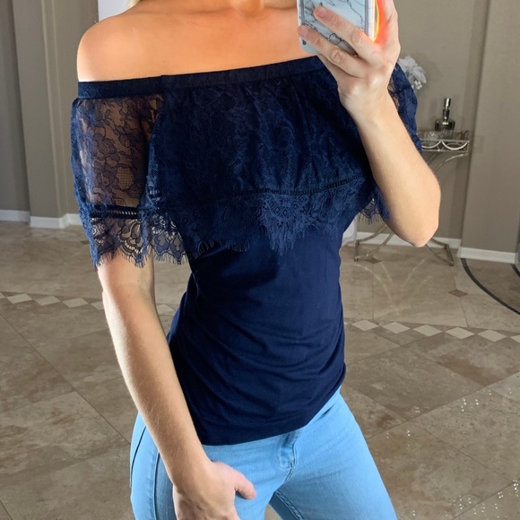 White House Black Market | Tops | White House Black Market Navy Off ...